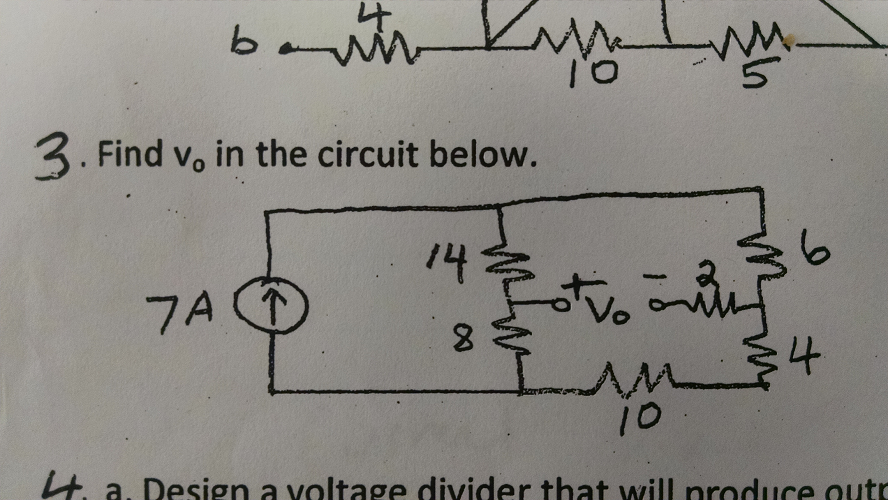 Solved find v0 in the circuit below. Design a voltage | Chegg.com