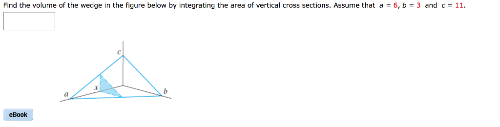 Solved Find the volume of the wedge in the figure below by | Chegg.com