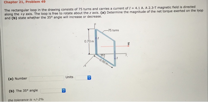 Solved The rectangular loop In the drawing consists of 75 | Chegg.com
