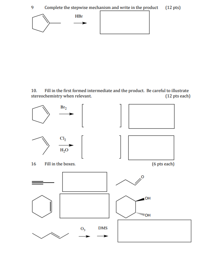 Solved Complete the stepwise mechanism and write in the | Chegg.com