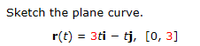 Solved Sketch the plane curve r(t) = 3ti-tj, [0, 3] | Chegg.com