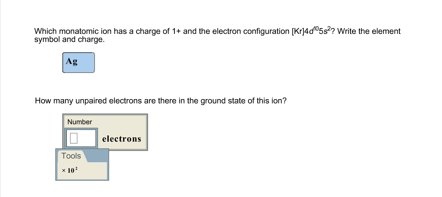 Solved Which monatomic ion has a charge of 1+ and the | Chegg.com