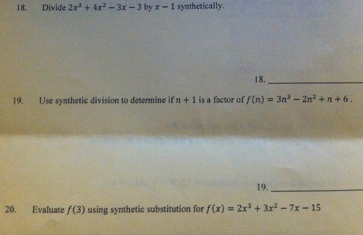 Solved Divide 2x3 + 4x2 - 3x - 3 by x - 1 synthetically. | Chegg.com