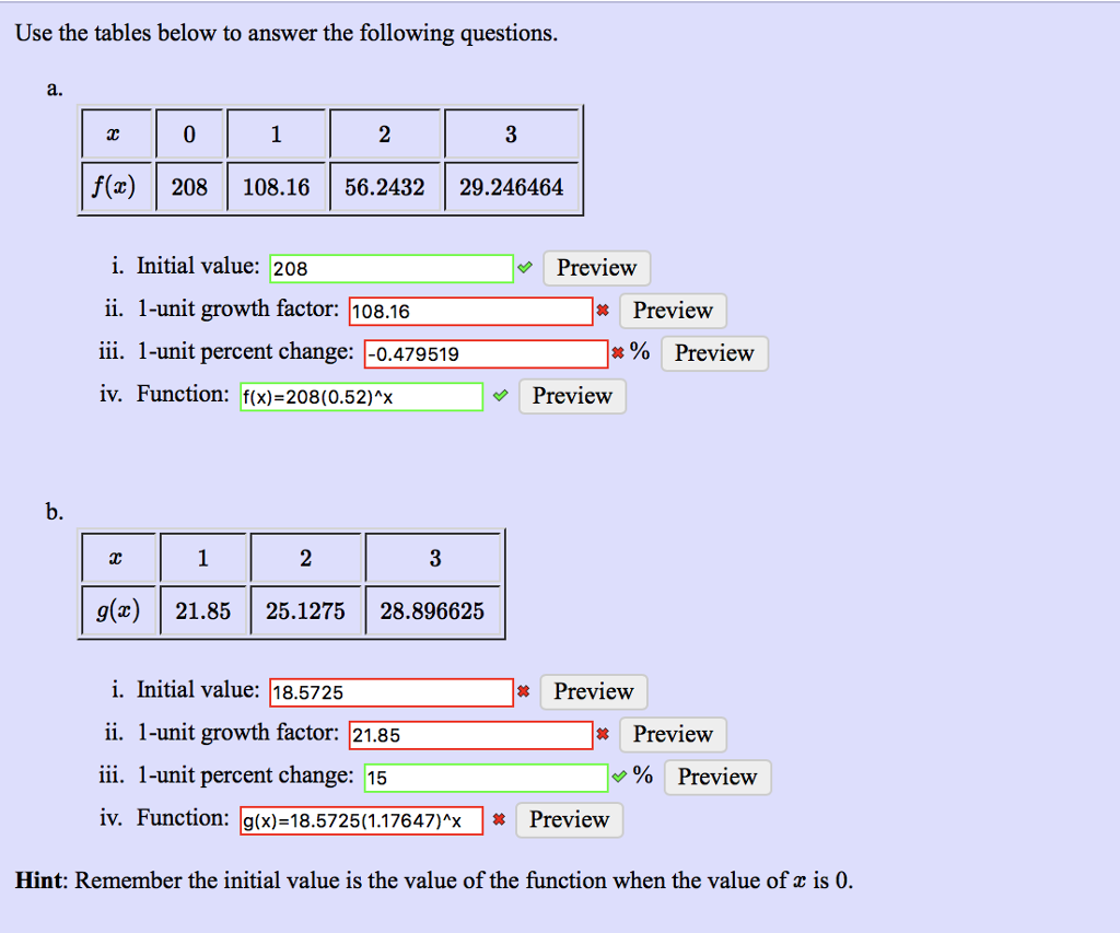 Solved Use the tables below to answer the following | Chegg.com