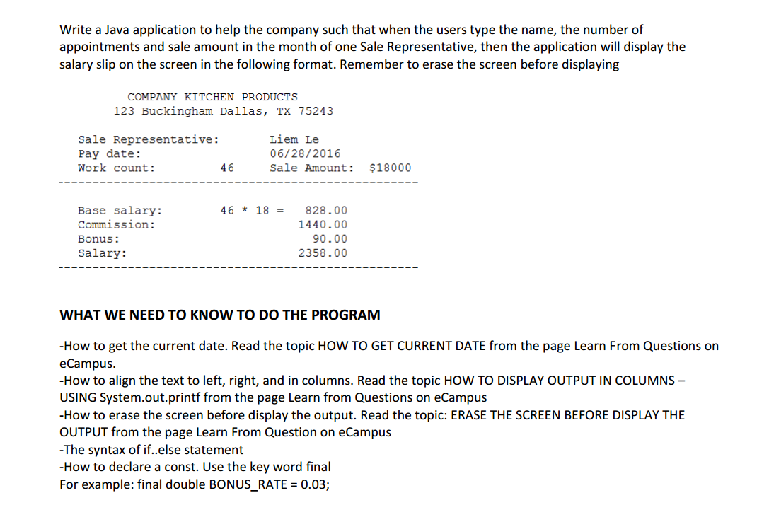 Solved Write a Java application to help the company such | Chegg.com