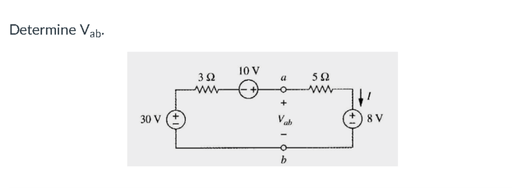 Solved Determine Vab 10 V 3? 5? +8 V ab | Chegg.com