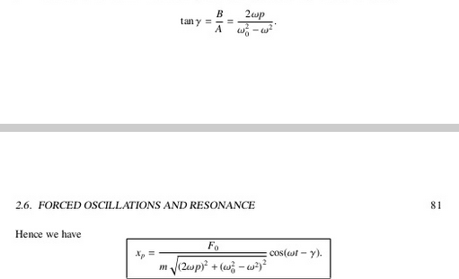 Damped forced motion and practical resonance In real | Chegg.com