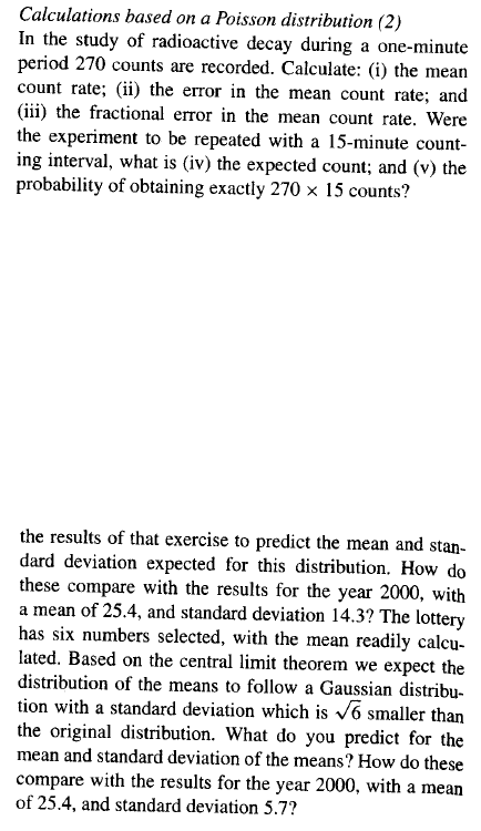 Solved Calculations based on a Poisson distribution (2) In | Chegg.com