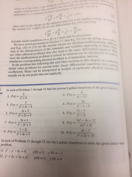 Solved In each of Problems 1 through 10, find the inverse | Chegg.com