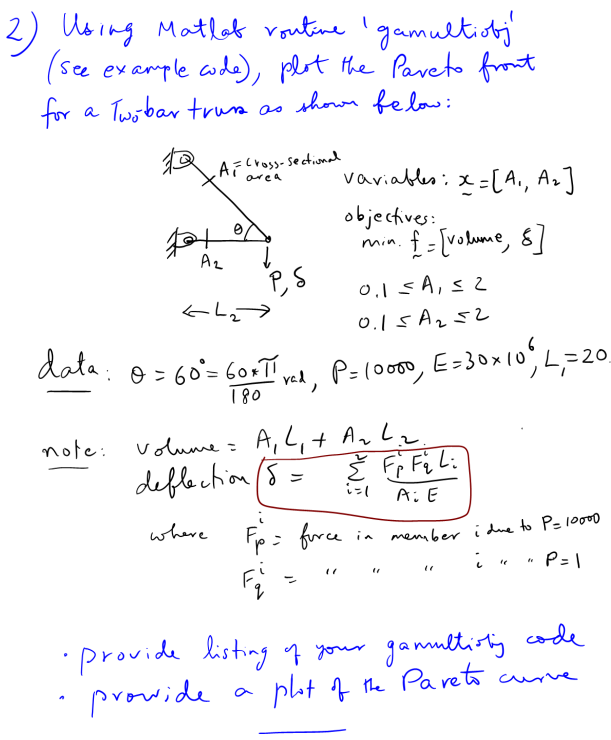 Solved Using Matlab Routine Gamultiobj Plot The Pareto