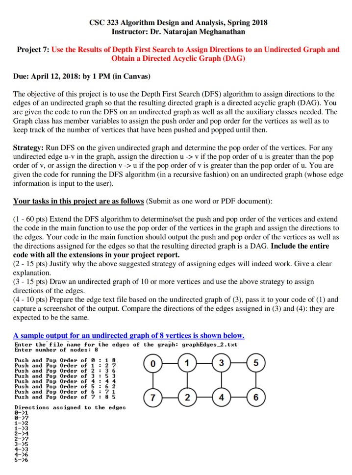 Solved The objective of this project is to use the Depth | Chegg.com