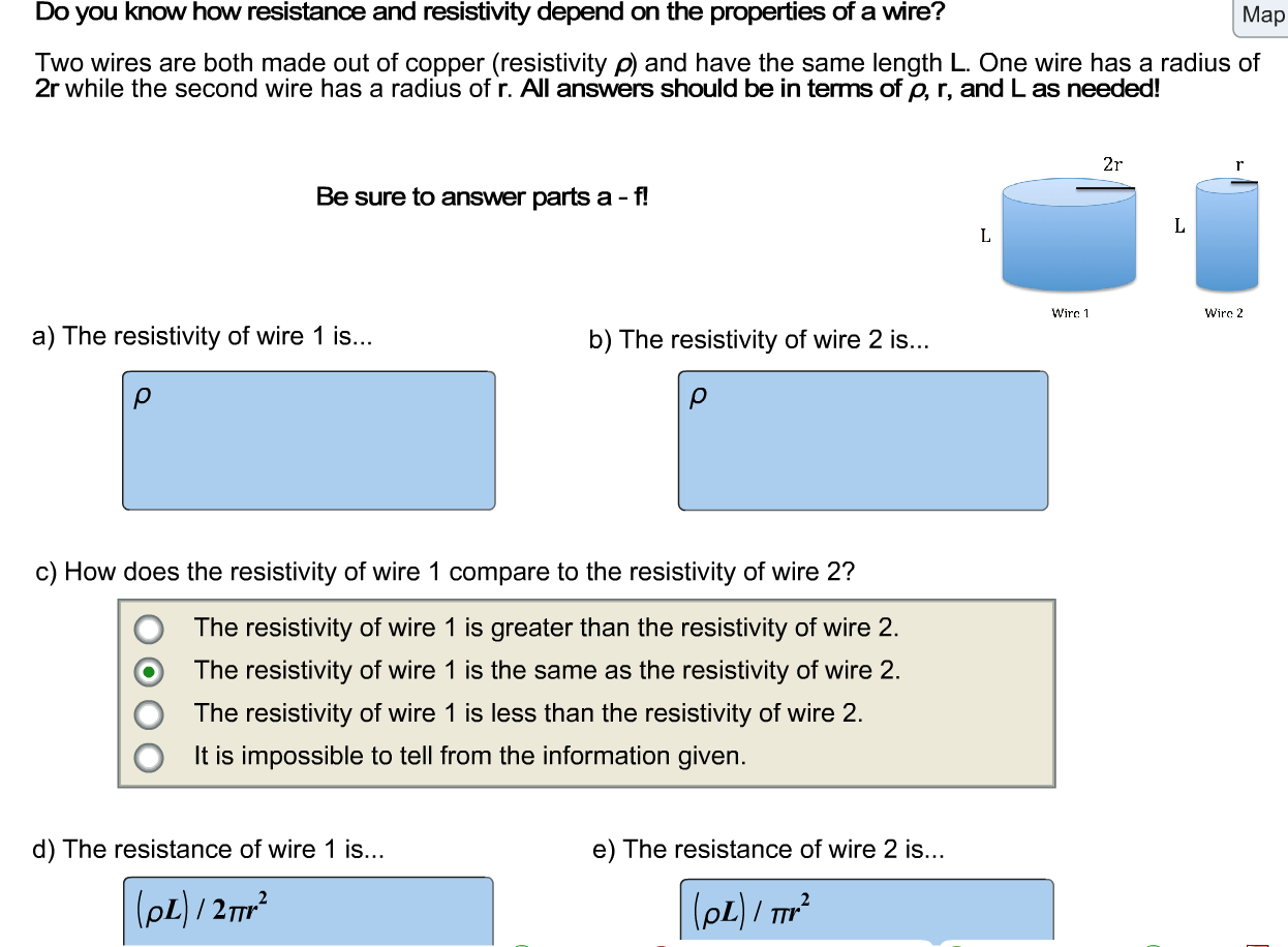 Solved Two wires are both made out of copper (resistivity p) | Chegg.com