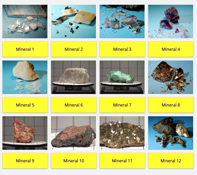 Solved Mineral 1 Mineral 5 Mineral 9 Mineral 2 Mineral 6 | Chegg.com