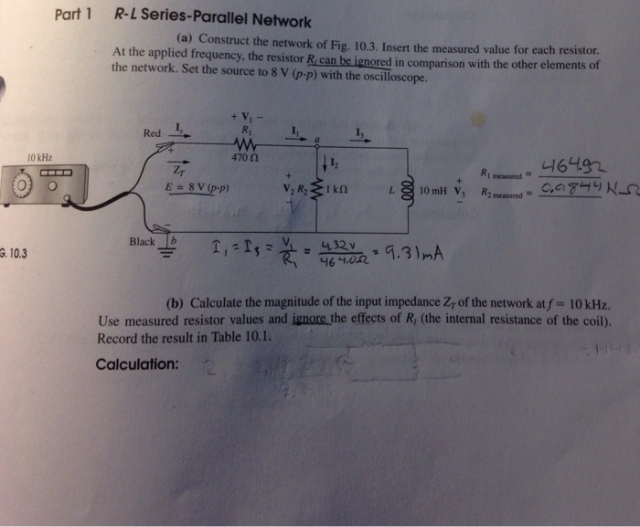 Solved R-L Series-Parallel Network (a) Construct the network | Chegg.com