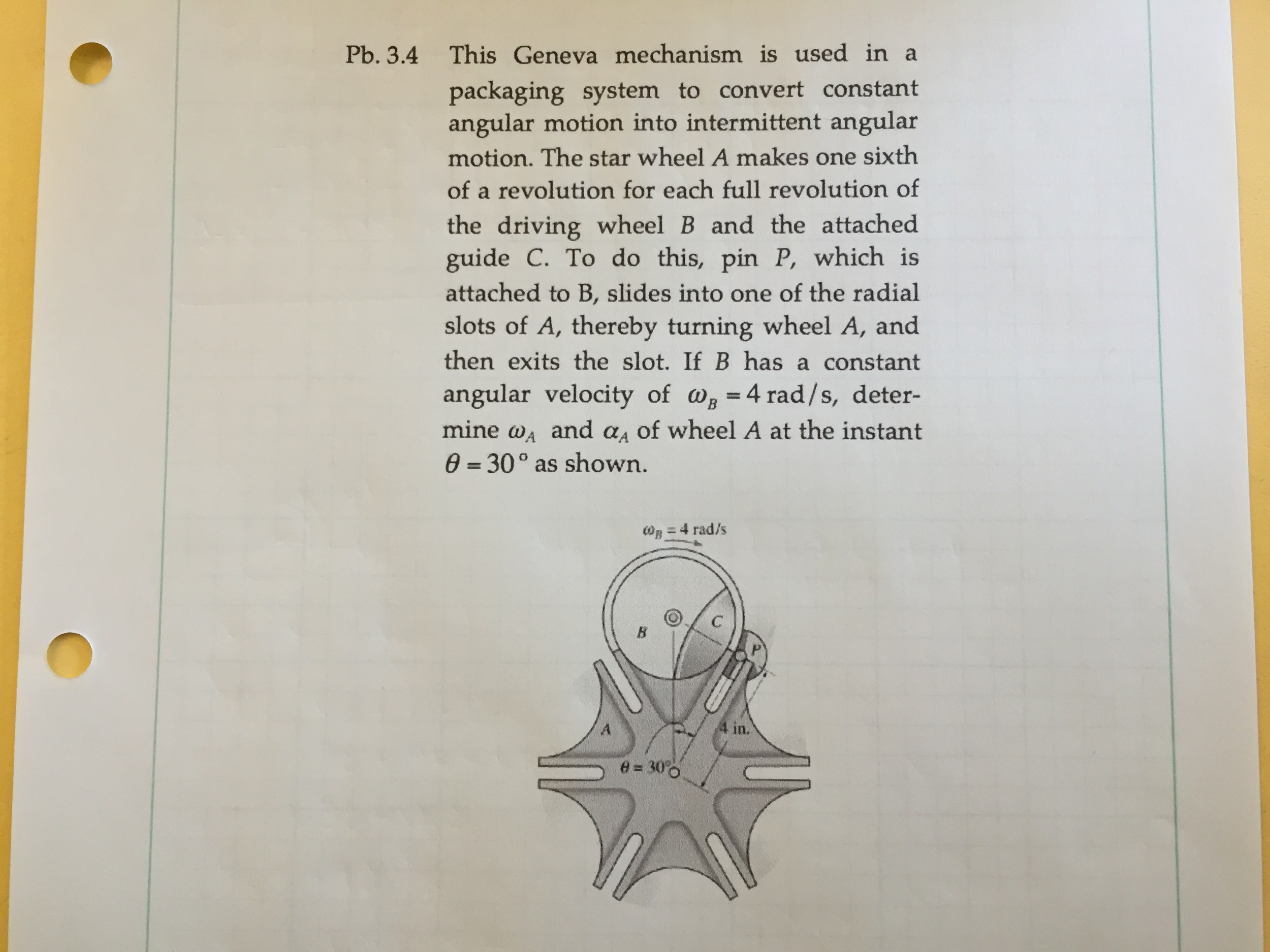 Solved This Geneva mechanism is used in a packaging system | Chegg.com