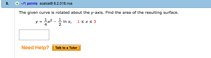 Solved The given curve is rotated about the y-axis. Find the | Chegg.com