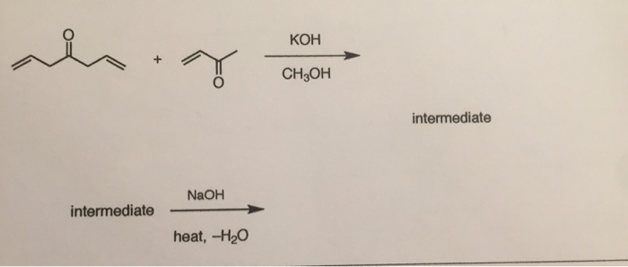 Solved KOH CH3OH intermediate NaOH intermediate heat,-H2O | Chegg.com