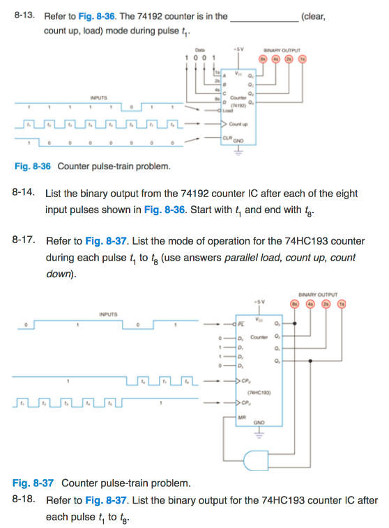 Solved 8-13. Refer to Fig. 8-36. The 74192 counter is in the | Chegg.com