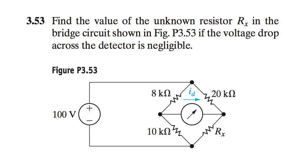 Solved 3.53 Find the value of the unknown resistor R* in the | Chegg.com