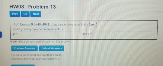 Solved HW08: Problem 13 Prev Up Next (1 pt) Express | Chegg.com Solved HW08: Problem 13 Prev Up Next (1 pt) Express | Chegg.com