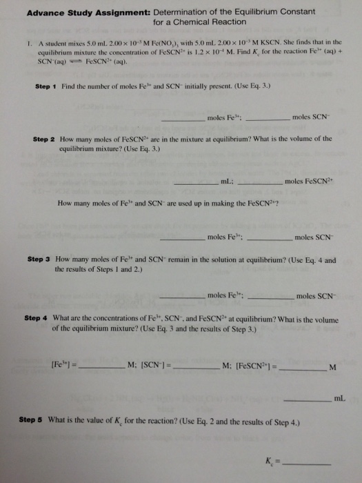 Solved A student mixes 5.0 mL 2.00 times 10^-3 M Fe(NO_3)_3 | Chegg.com