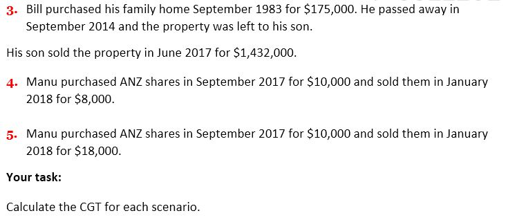 Solved Part 7 Capital Gain Tax (CGT) Calculate the taxation | Chegg.com