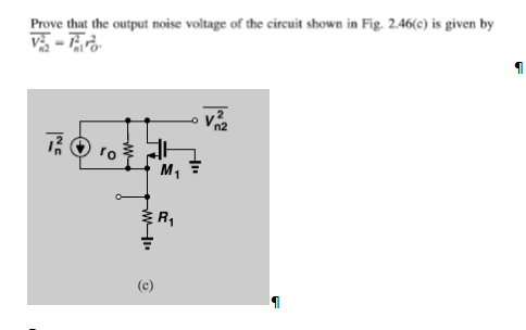 Prove that the output noise voltage of the circuit | Chegg.com