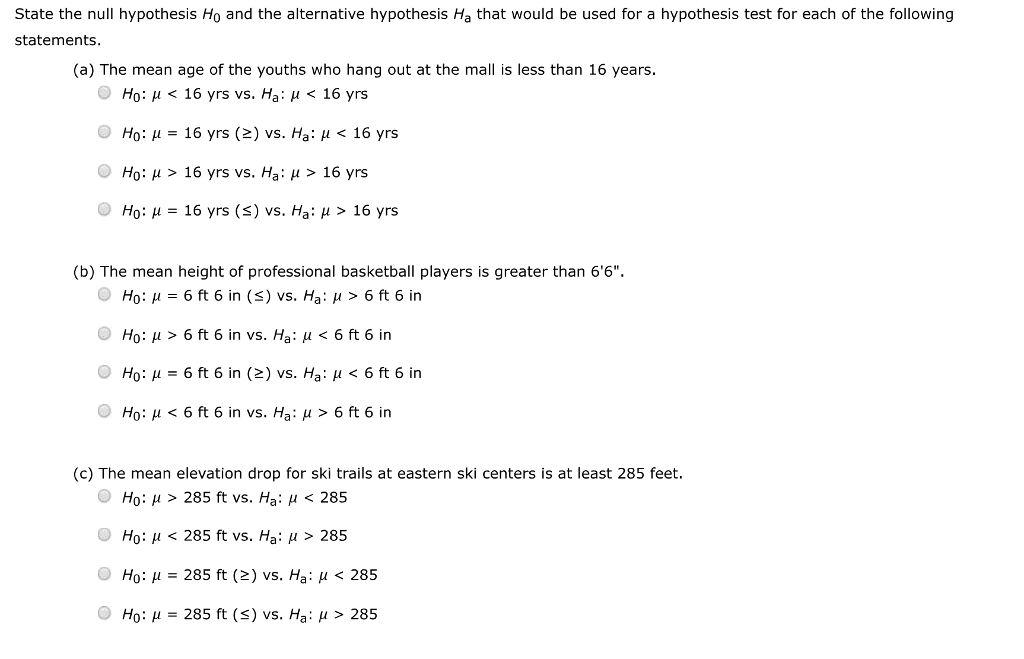 Solved State the null hypothesis Ho and the alternative | Chegg.com