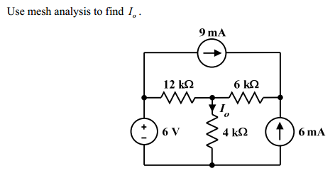 Solved Use mesh analysis to find Io. | Chegg.com