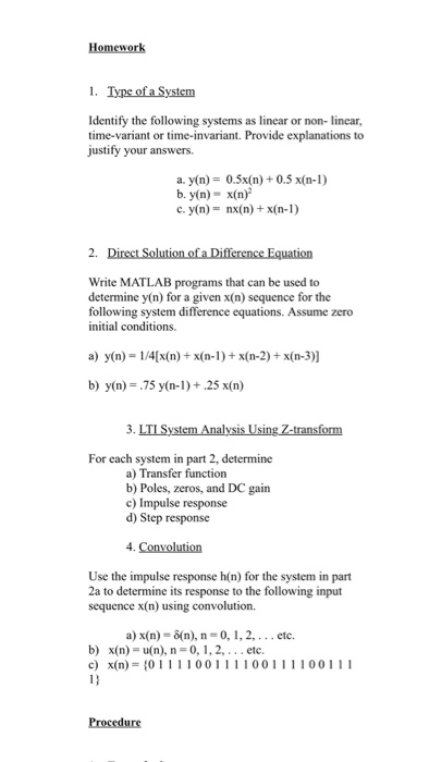 Solved Identify the following systems as linear or non- | Chegg.com