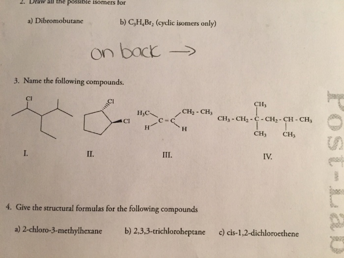 Solved Draw all the possible isomers for Dibromobutane | Chegg.com