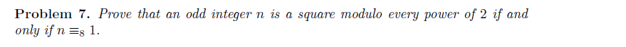 Solved Prove that an odd integer n is a square modulo every | Chegg.com