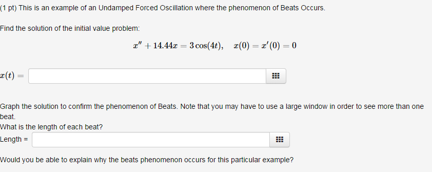 This is an example of an Undamped Forced Oscillation | Chegg.com