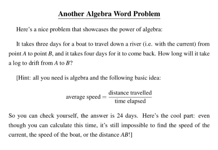 Solved Another Algebra Word Problem Here's a nice problem | Chegg.com