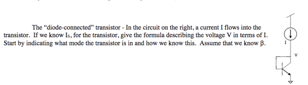 Solved The "diode-connected" transistor In the circuit on | Chegg.com