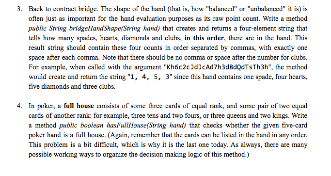 Solved 3. Back to contract bridge. The shape of the hand | Chegg.com