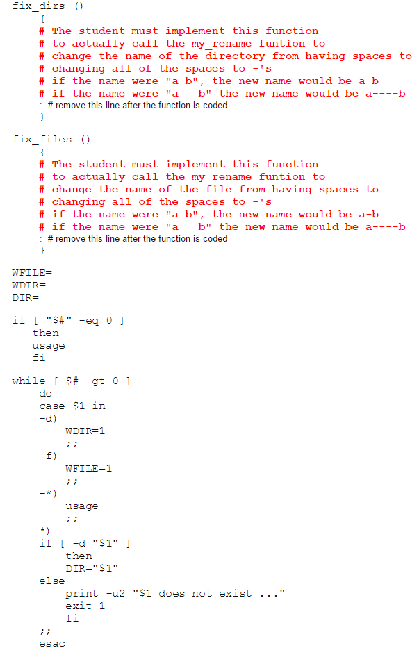 The student is to modify the script | Chegg.com