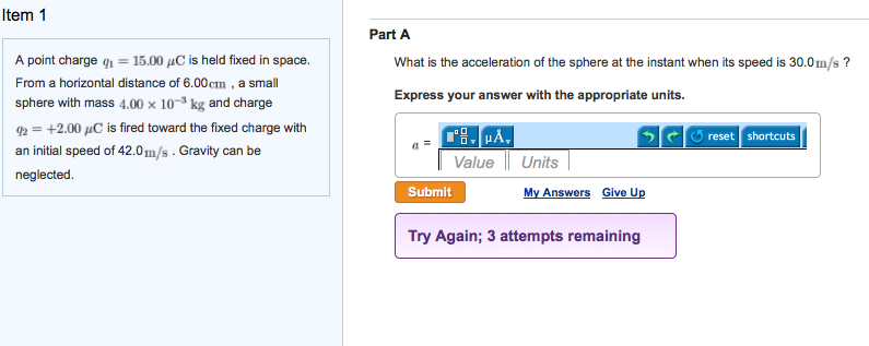 Solved A point charge q1 = 15.00 mu C is held fixed in | Chegg.com