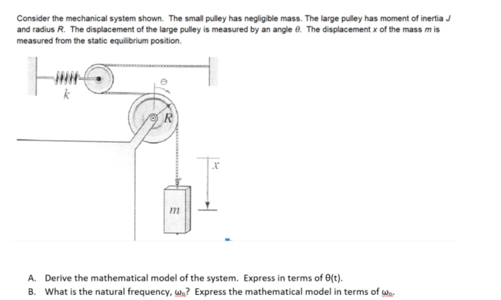 Solved Consider the mechanical system shown. The small | Chegg.com
