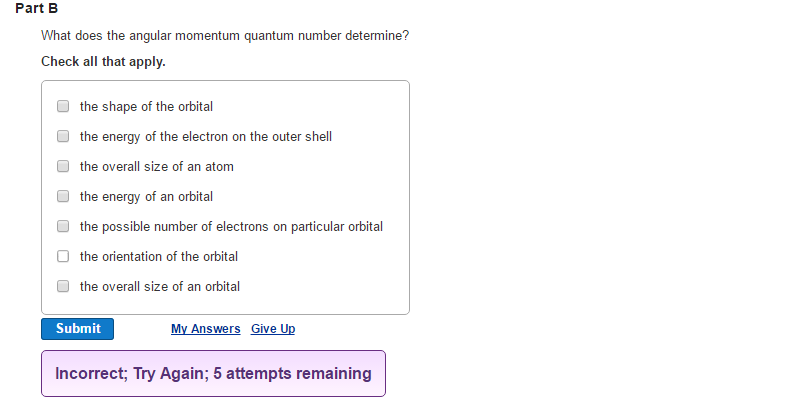 Solved Exercise 7.63 Part A Which set of quantum numbers | Chegg.com