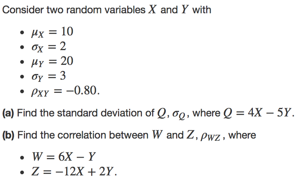 Solved Consider Two Random Variables X And Y With Mux 10 