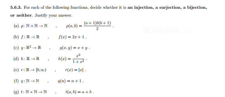 Solved 5.6.3. For each of the following functions, decide | Chegg.com
