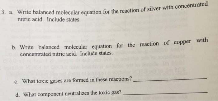 Solved Write balanced molecular equation for the reaction of | Chegg.com