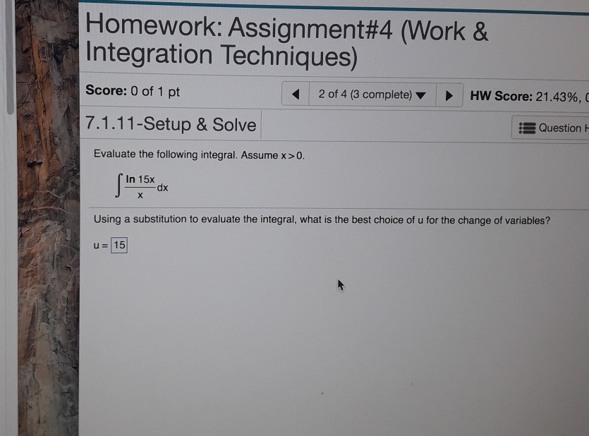 Solved Homework: Assignment#4 (Work & Integration | Chegg.com