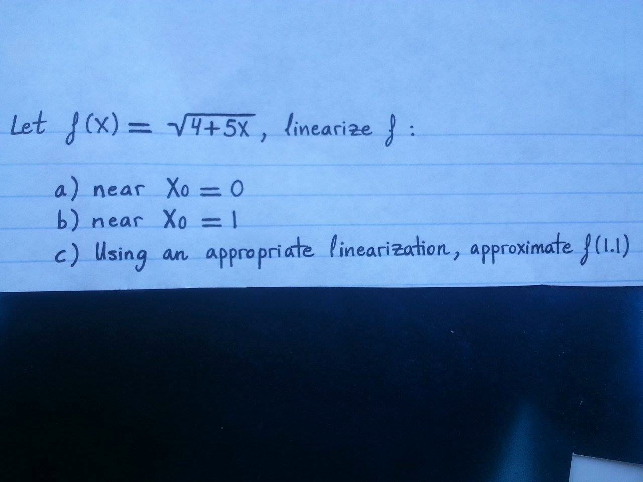 Solved Let F x Square Root 4 5x Linearize F Near X 0 Chegg