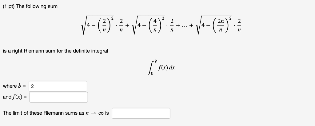 Solved The following sum | Chegg.com