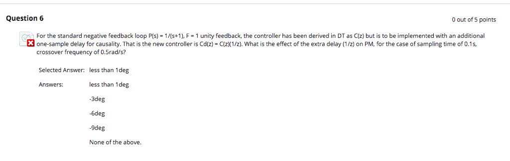 Solved For The Standard Negative Feedback Loop Ps 1s 