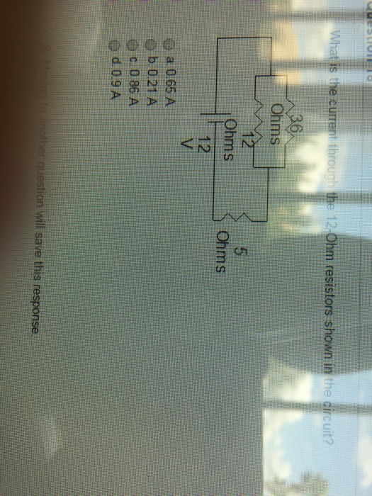Solved what is the current through the 12-Ohm resistors | Chegg.com