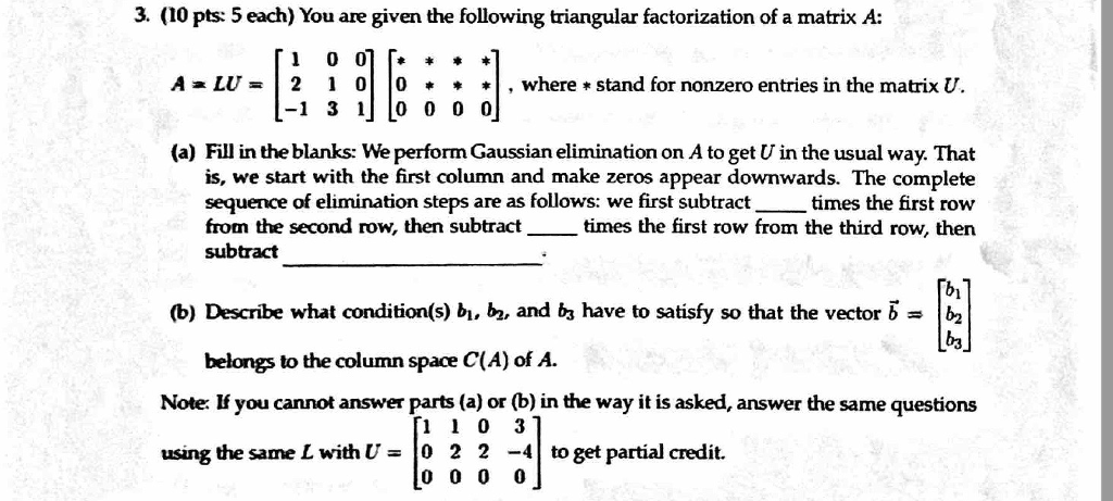 Solved 3. (10 pts: 5 each) You are given the following | Chegg.com
