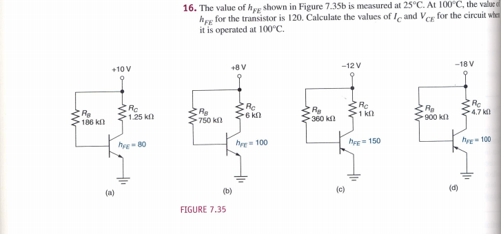 Solved The value of hFE shown in Figure 7.35b is measured at | Chegg.com